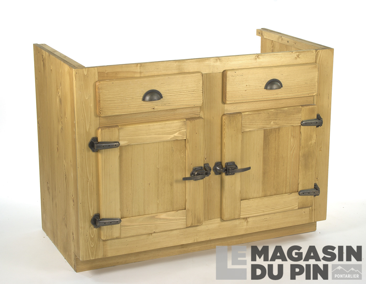 Meuble sous evier cuisine bois brut - emberizaone.fr